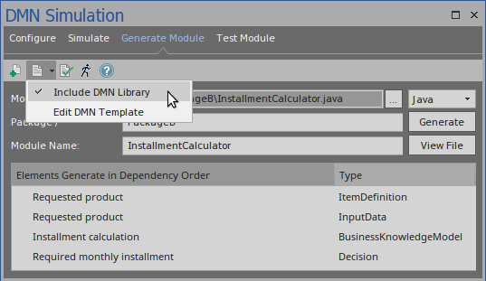 Integrate DMN Module Into UML Class Element | Enterprise Architect User Guide
