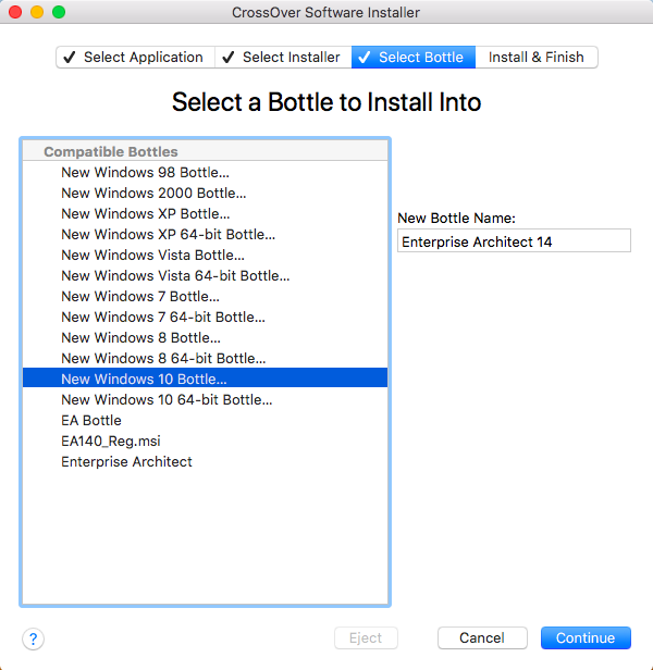 Installing Enterprise Architect using CrossOver | Enterprise Architect User Guide