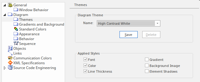 Tailoring the Application | Enterprise Architect User Guide