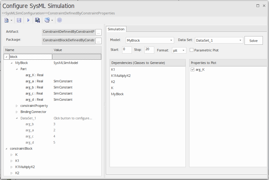 Creating a Parametric Model | Enterprise Architect User Guide